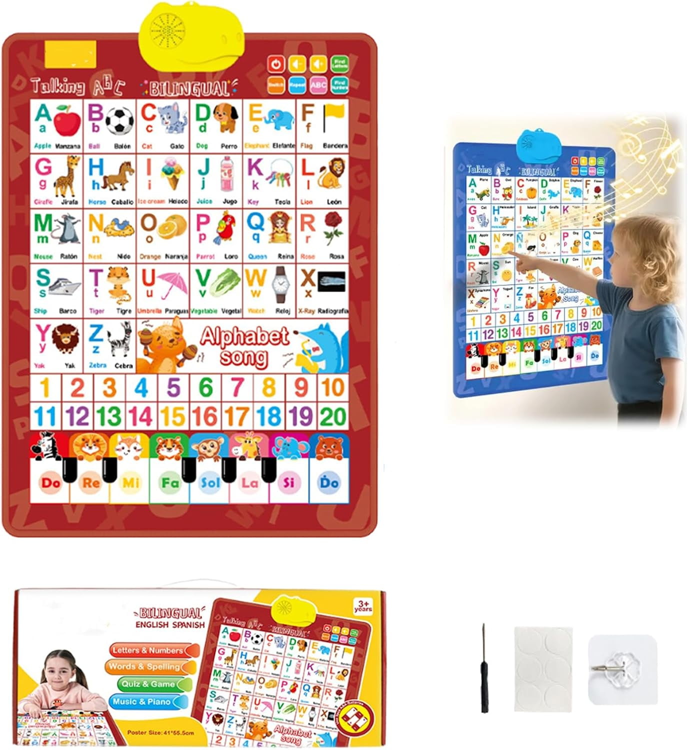 2025 New Talking Wall Chart for Students, English & Spanish Bilingual ...
