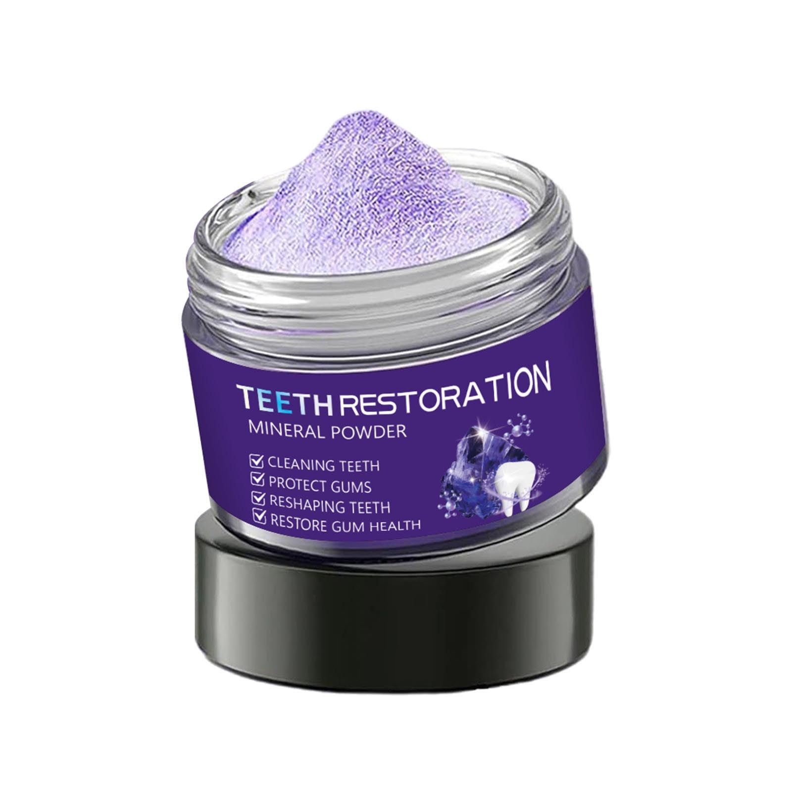 2025 New Teeth Restoration Mineral Powder Purple Natural Tooth Powder ...