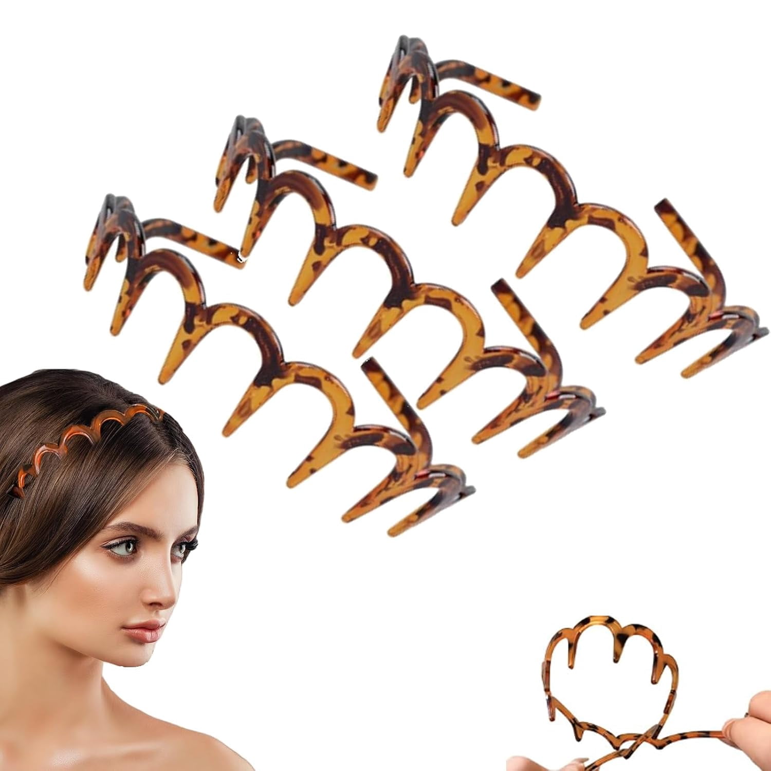 2025 New U Shape Fashion Tooth Hair Comb Headband, 2 Pieces High ...