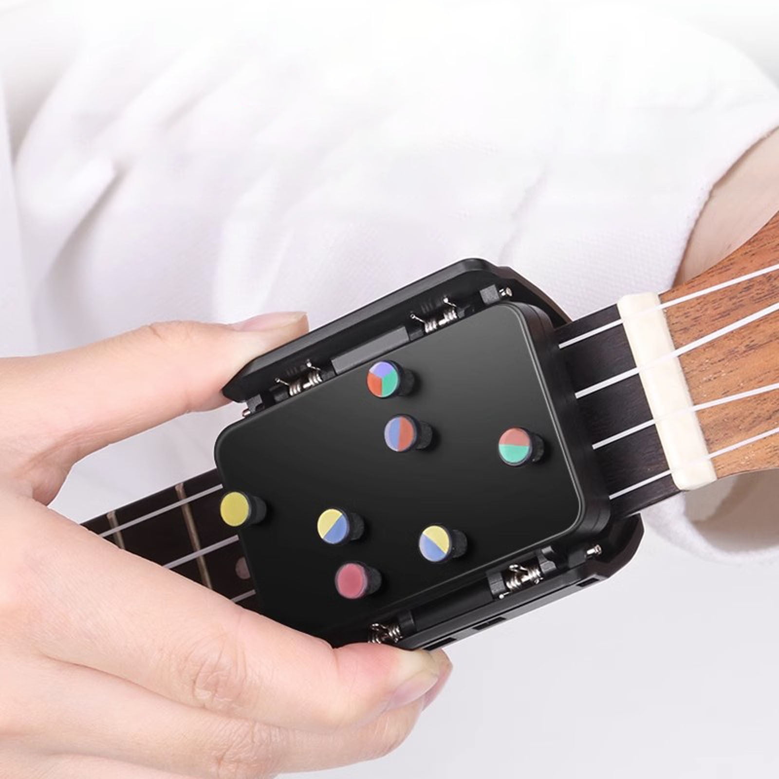 2025 New Ukulele Chord Trainer Gel 6 Colors Round Button Clip On Design ...