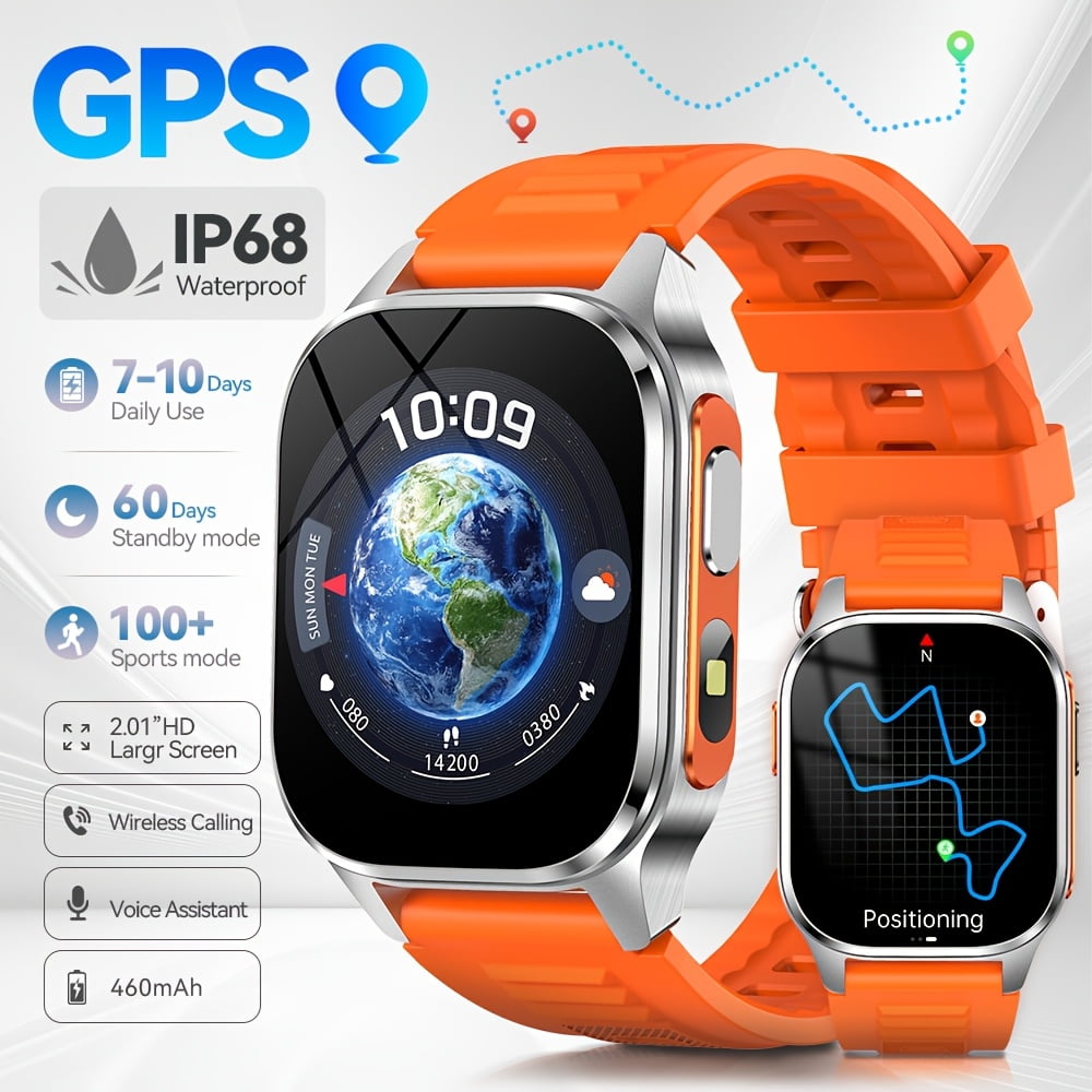 2025 New Unisex Smartwatch, Built-in GPS & Compass, One-Touch Wireless ...
