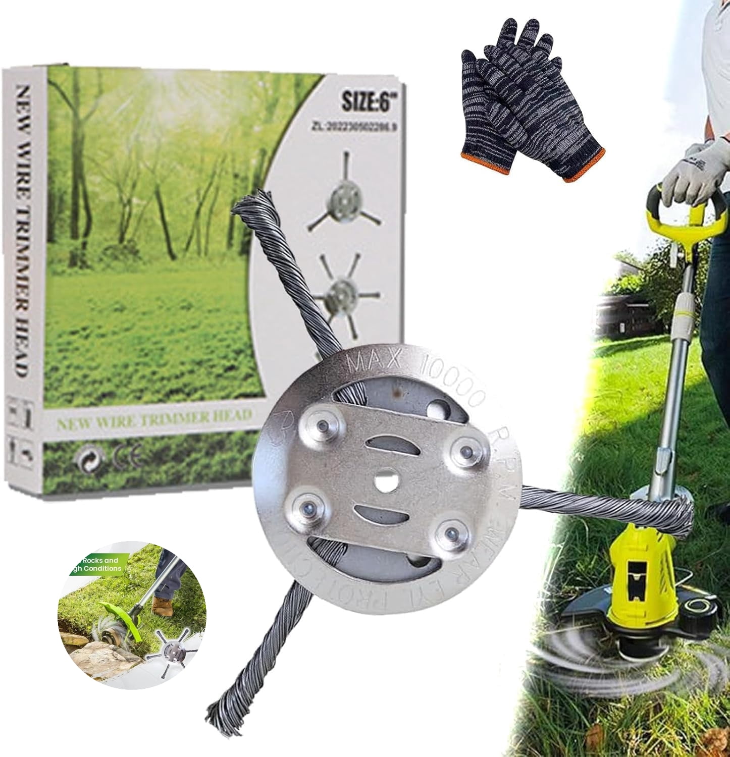 2025 New Universal Steel Wire Grass Trimmer Head, 6 Size Universal ...