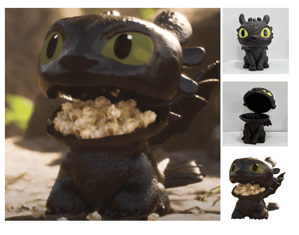 2025 New Universal Toothless Popcorn Bucket, How to Train Your Dragon Movie Collectable, Help ...