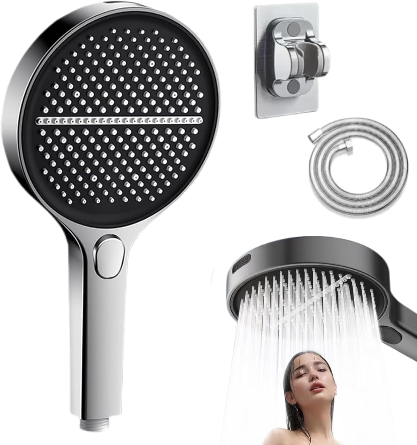 2025 New Upgrade High-End Pressurized Large Panel Shower Head, 6 in ...