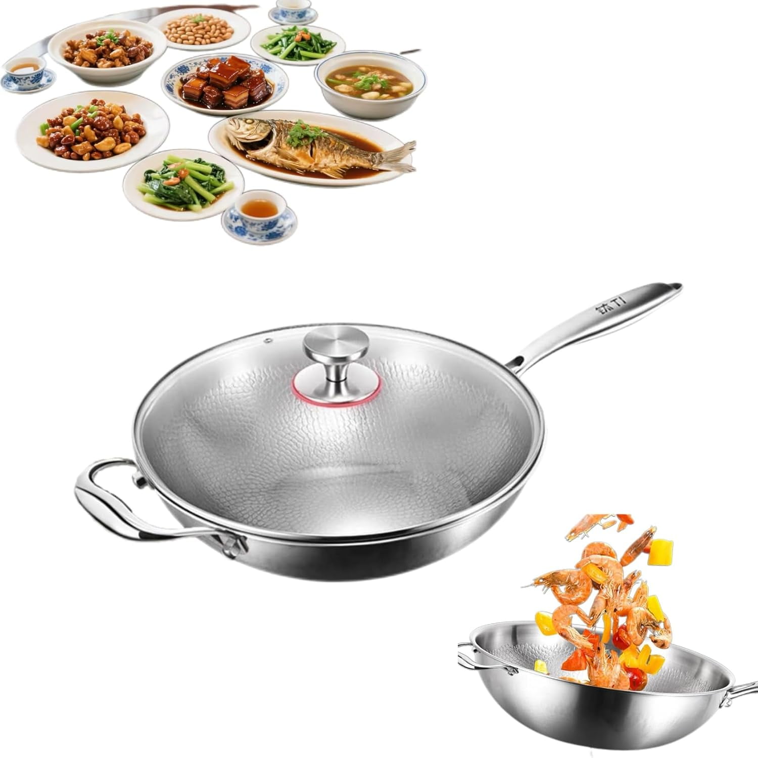 2025 New Upgrade Titanium Hammered Pan Pro with Lid, Titanium Hammered ...