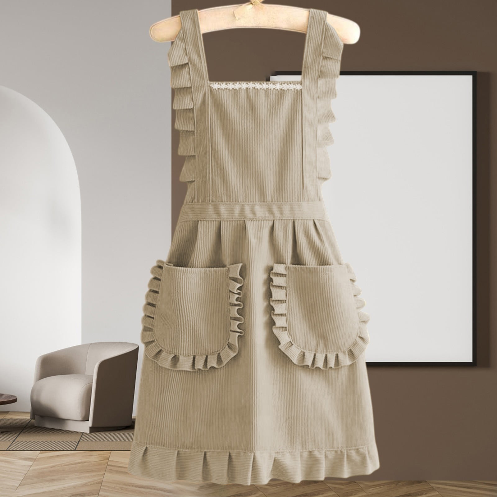 2025 New Upgrade Waterproof Apron Corduroy Bib Apron Home Kitchen Apron ...