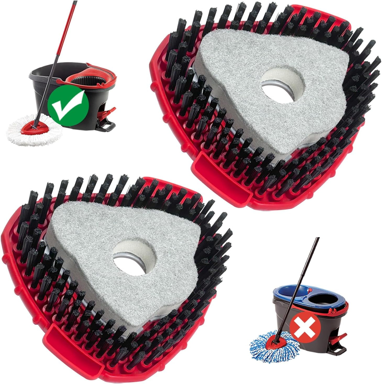[2025 New Version] 2-Pack Oceda Scrubber Mop Heads for EasyWring 1-Tank ...