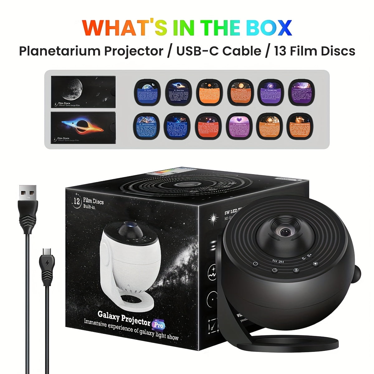 2025 New Version Upgraded Globe Projector - 13 Film Cards Included, 48% ...