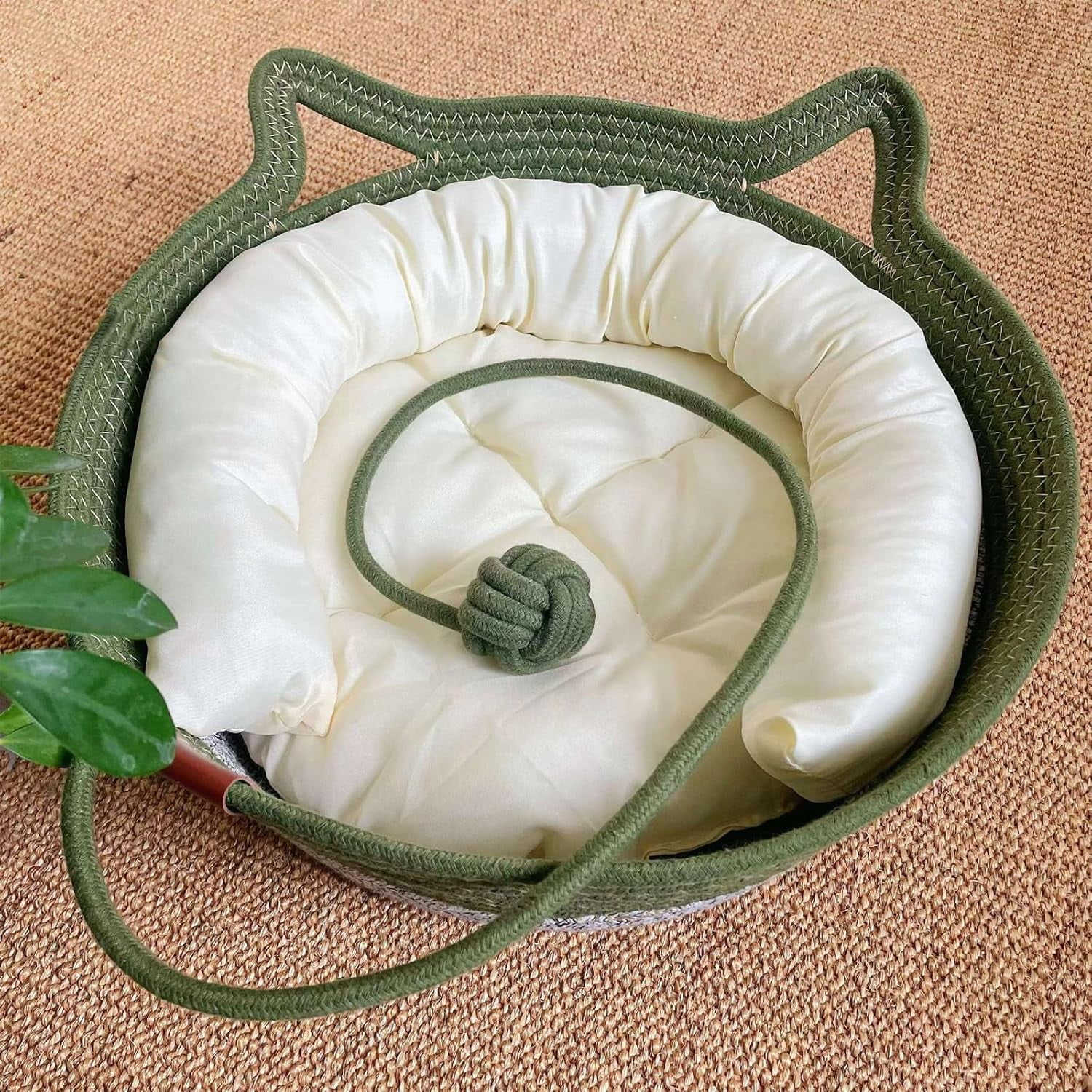 2025 New Virelapets Woven Rope Cat Basket, 15 Styles Hand Woven Cats ...