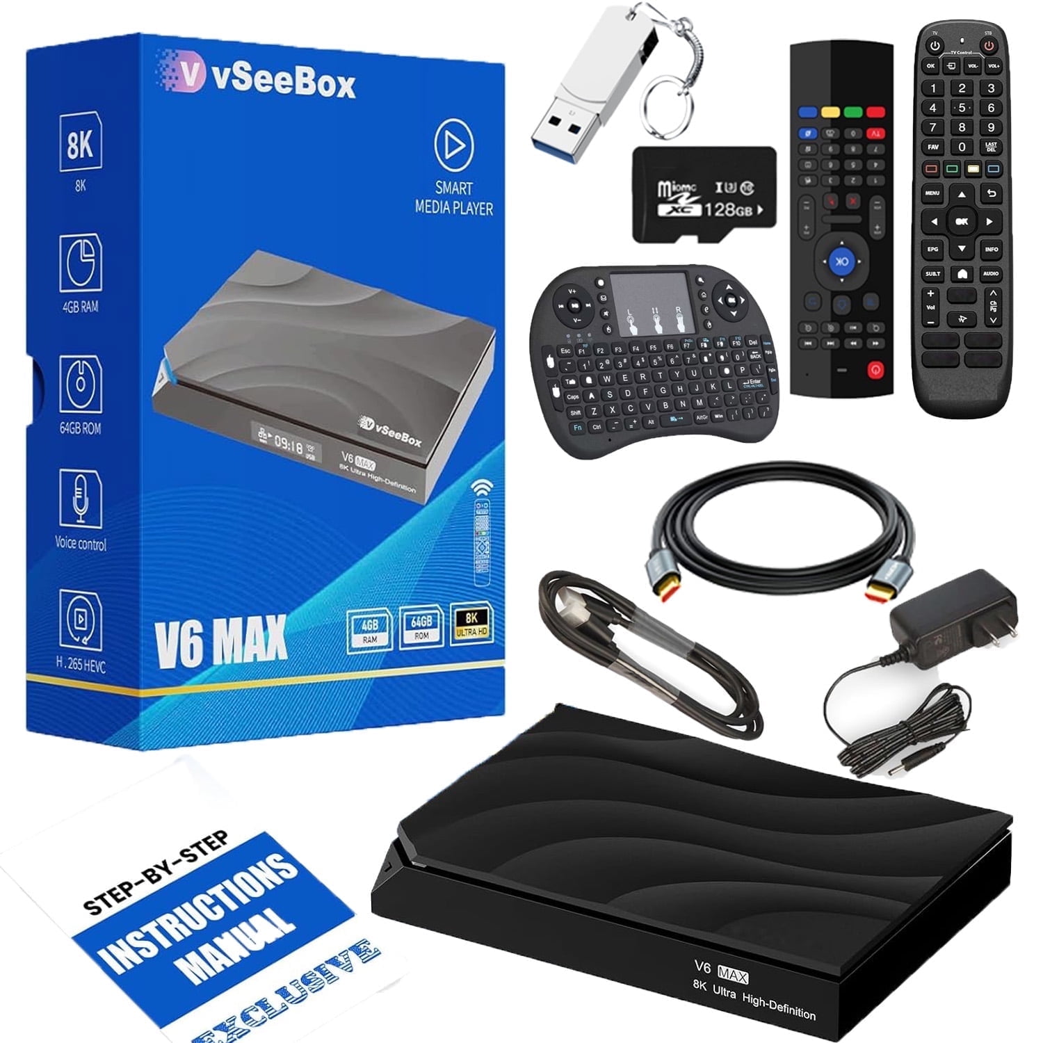 2025 New VseeBox V6 Max Version Kit with Remote with Keyboard, HDMI ...