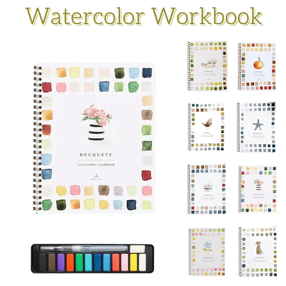 2025 New Watercolor Workbook,Beginner-Friendly Bouquets Watercolor ...