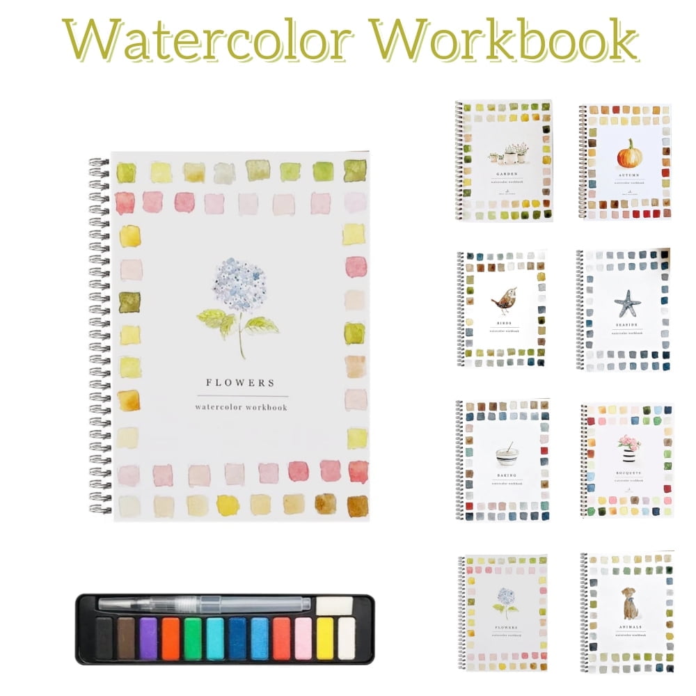 2025 New Watercolor Workbook,Beginner-Friendly Flowers Watercolor ...