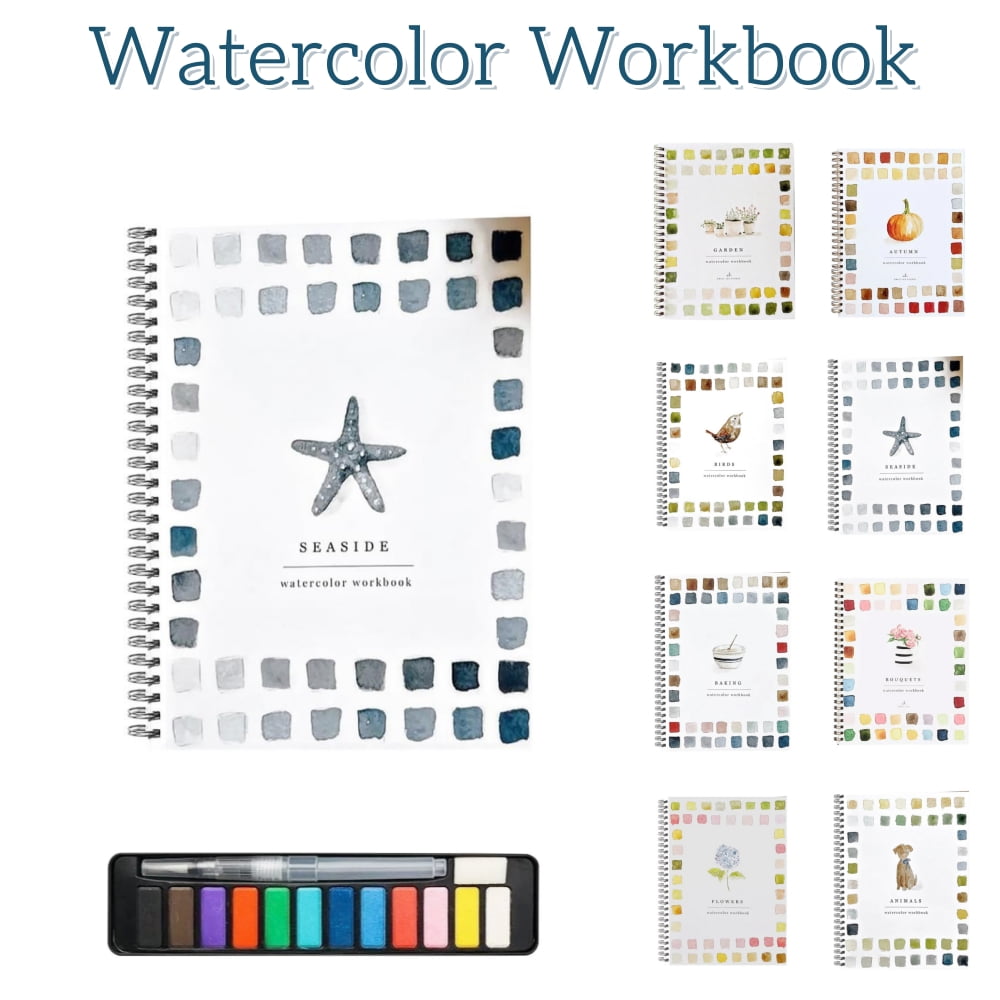 2025 New Watercolor Workbook,Beginner-Friendly Seaside Watercolor ...