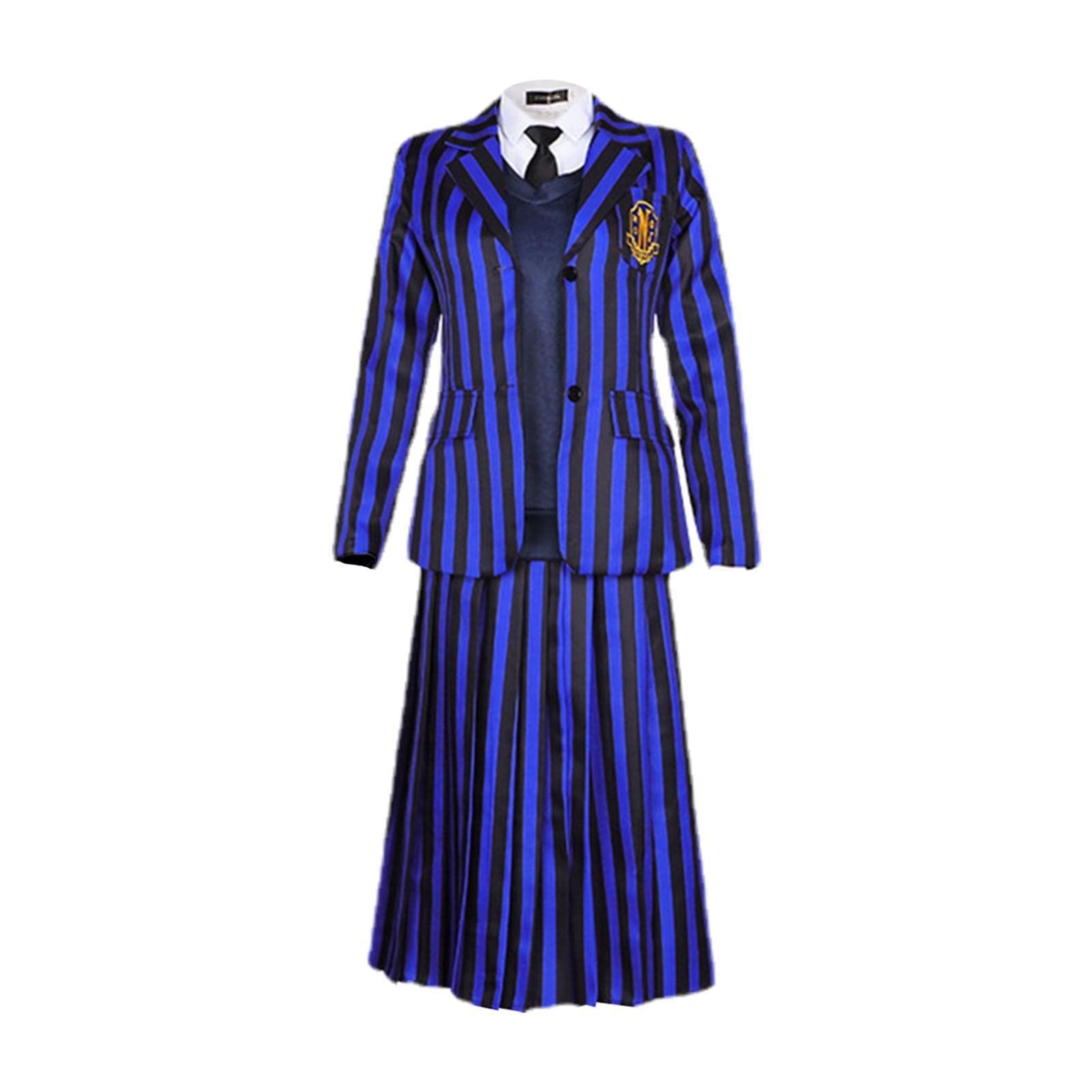 2025 New Wednesday Addams Costume Girls - Halloween School Uniform for ...