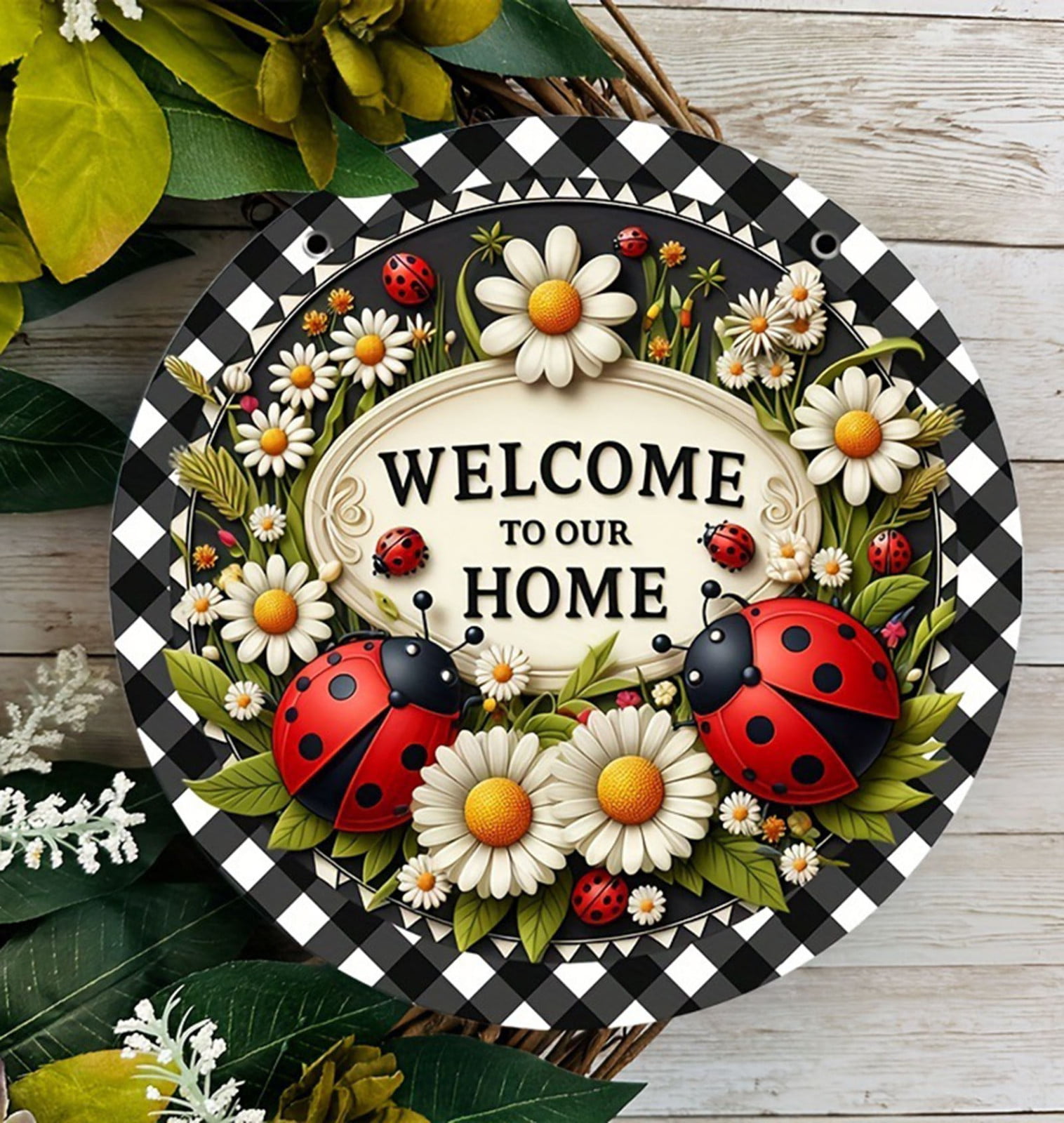 2025 New Welcome Sign for Front Door, Spring Welcome Wooden Plaques ...