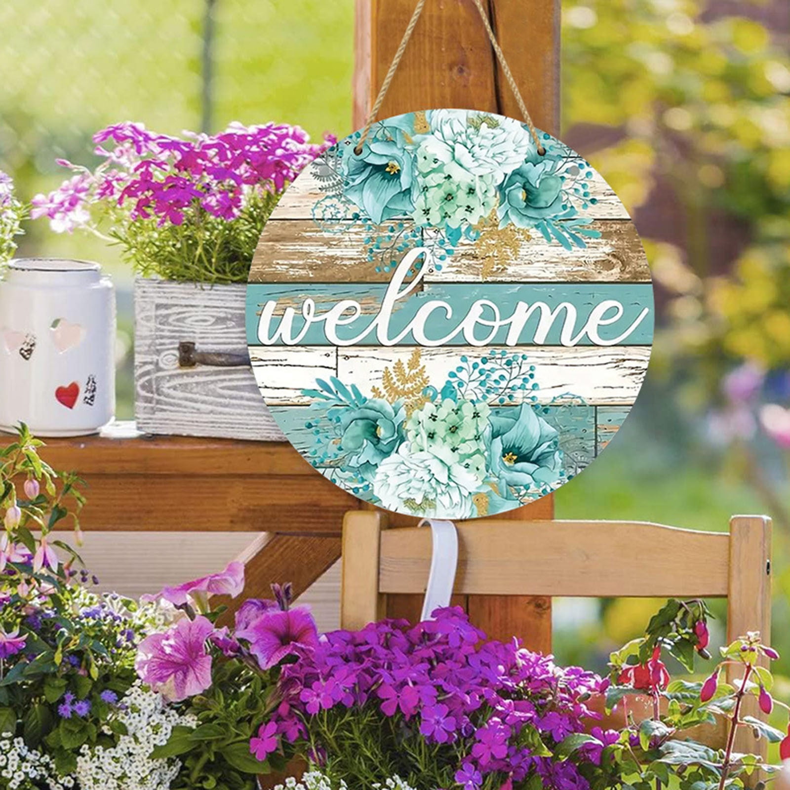 2025 New Welcome Sign for Front Door, Spring Welcome Wooden Plaques ...