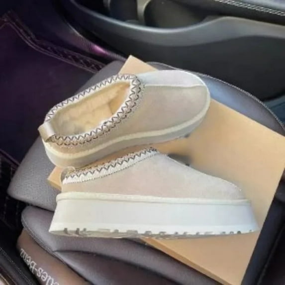 2025 New Winter Women's Short Plush Flats Snow Boots Warm Suede Thick ...