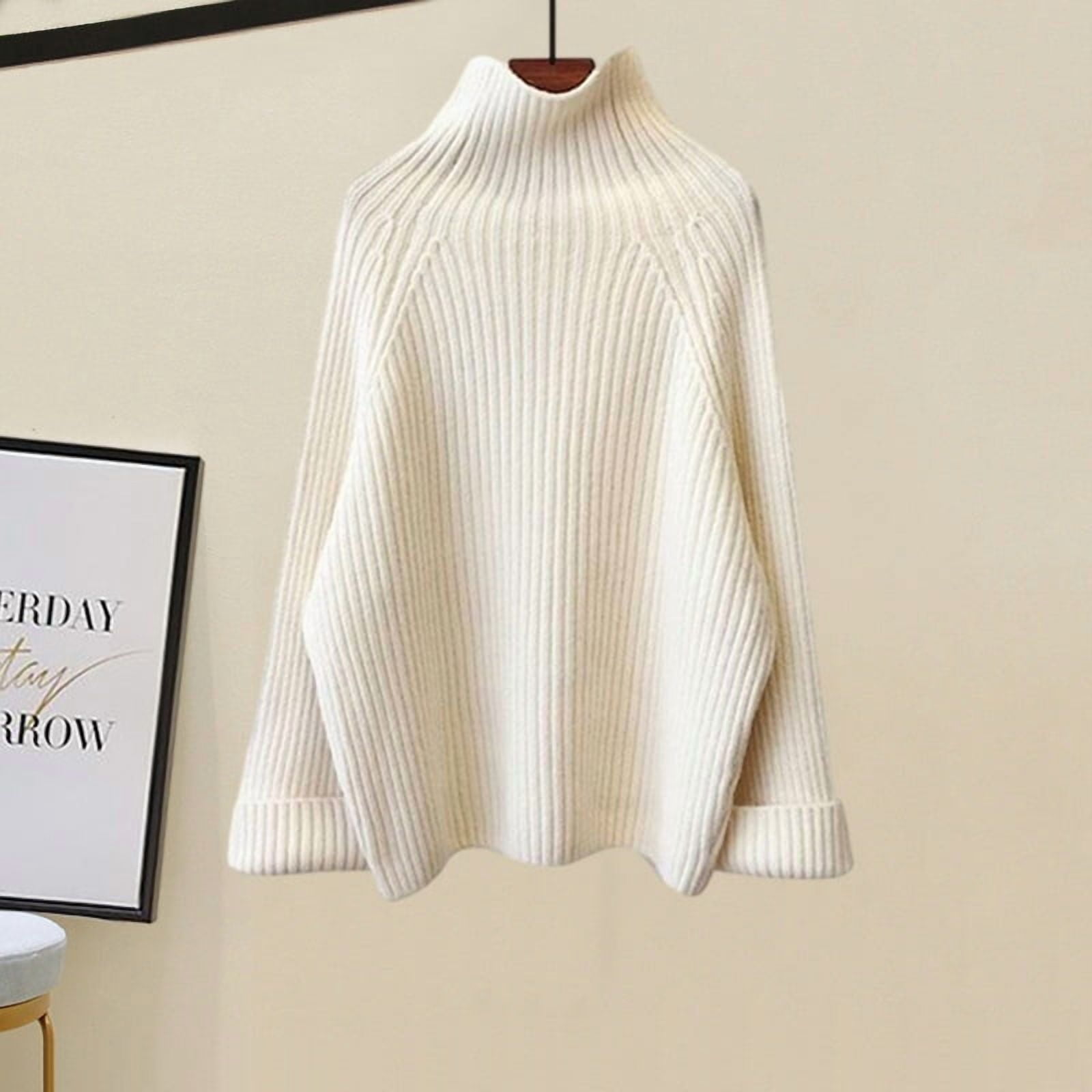 2025 New Women'S Thick Vest High-Neck Knitted Sweater And Wide-Leg ...