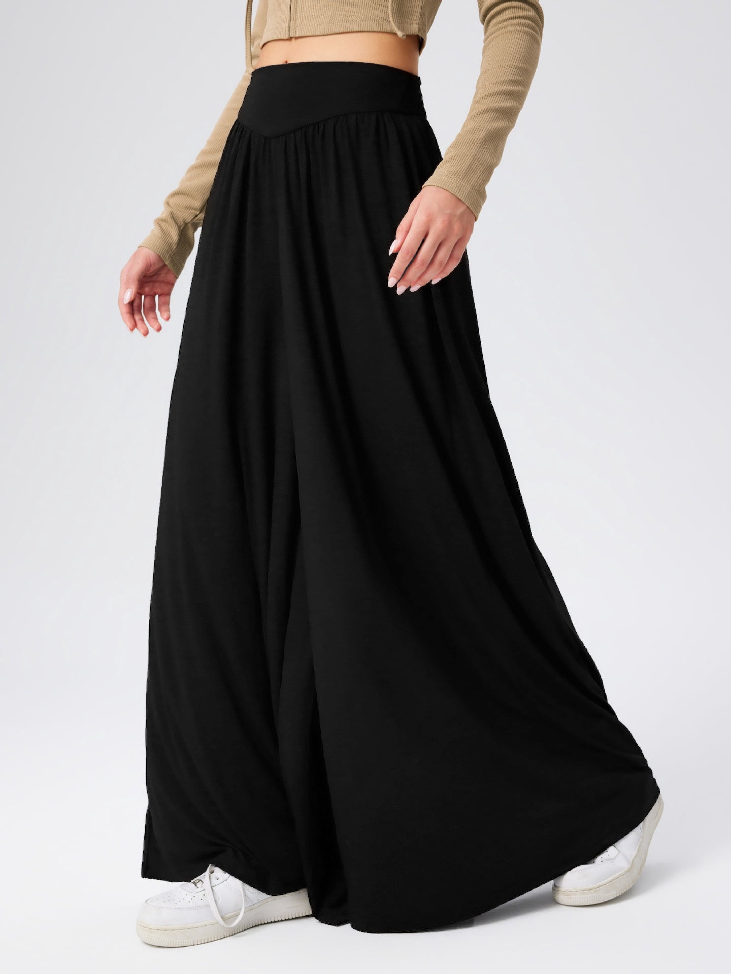 2025 New Women's High-Waisted Dance Skirt, Flowy Wide-Leg Palazzo Pants ...