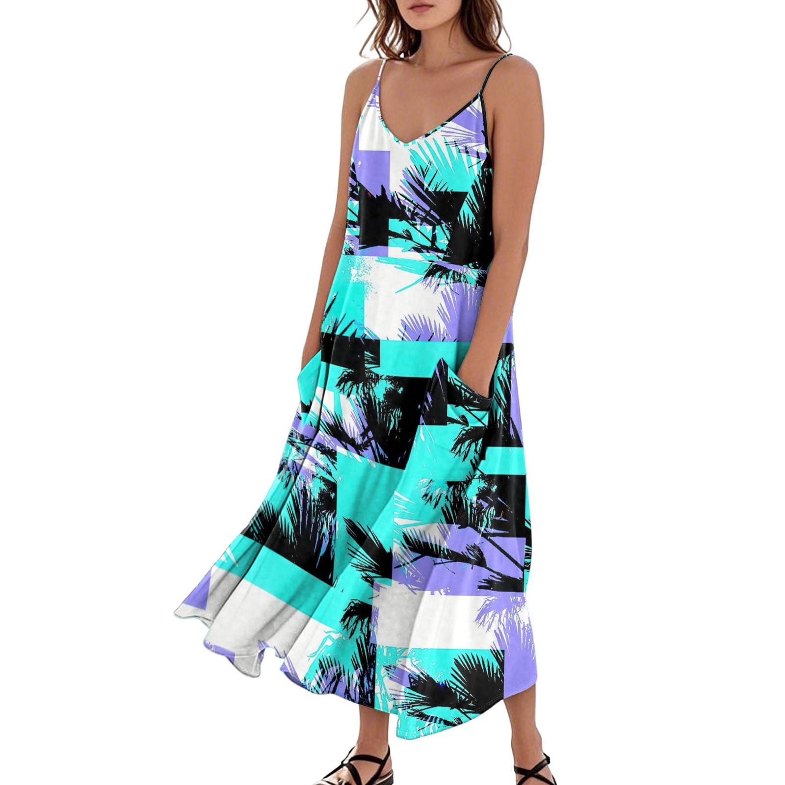 2025 New Women's Short Flowy Cami Dress Sleeveless Dress, Women's ...