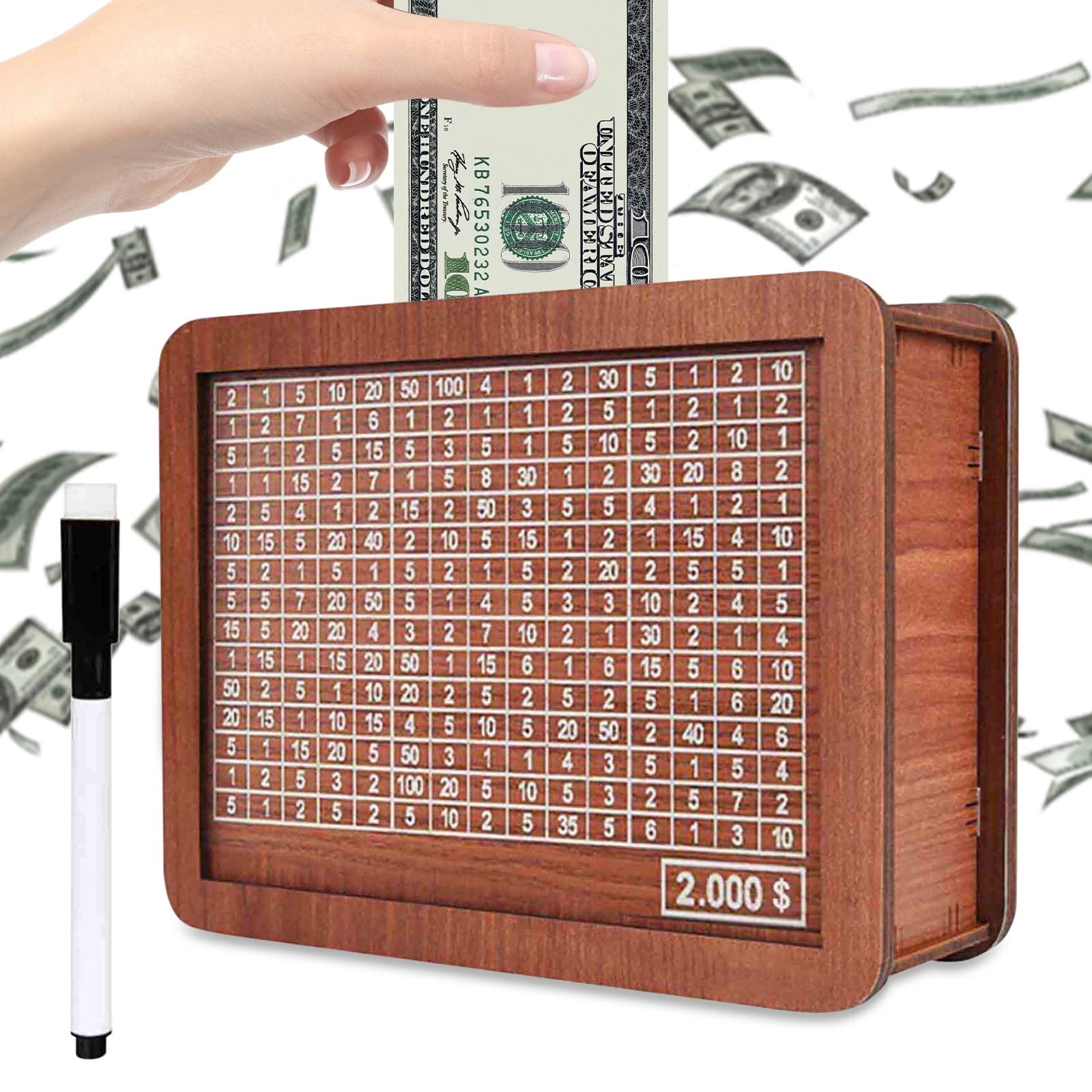 2025 New Wooden Money Saving Box Cash Wooden Savings Box Wooden Cash ...
