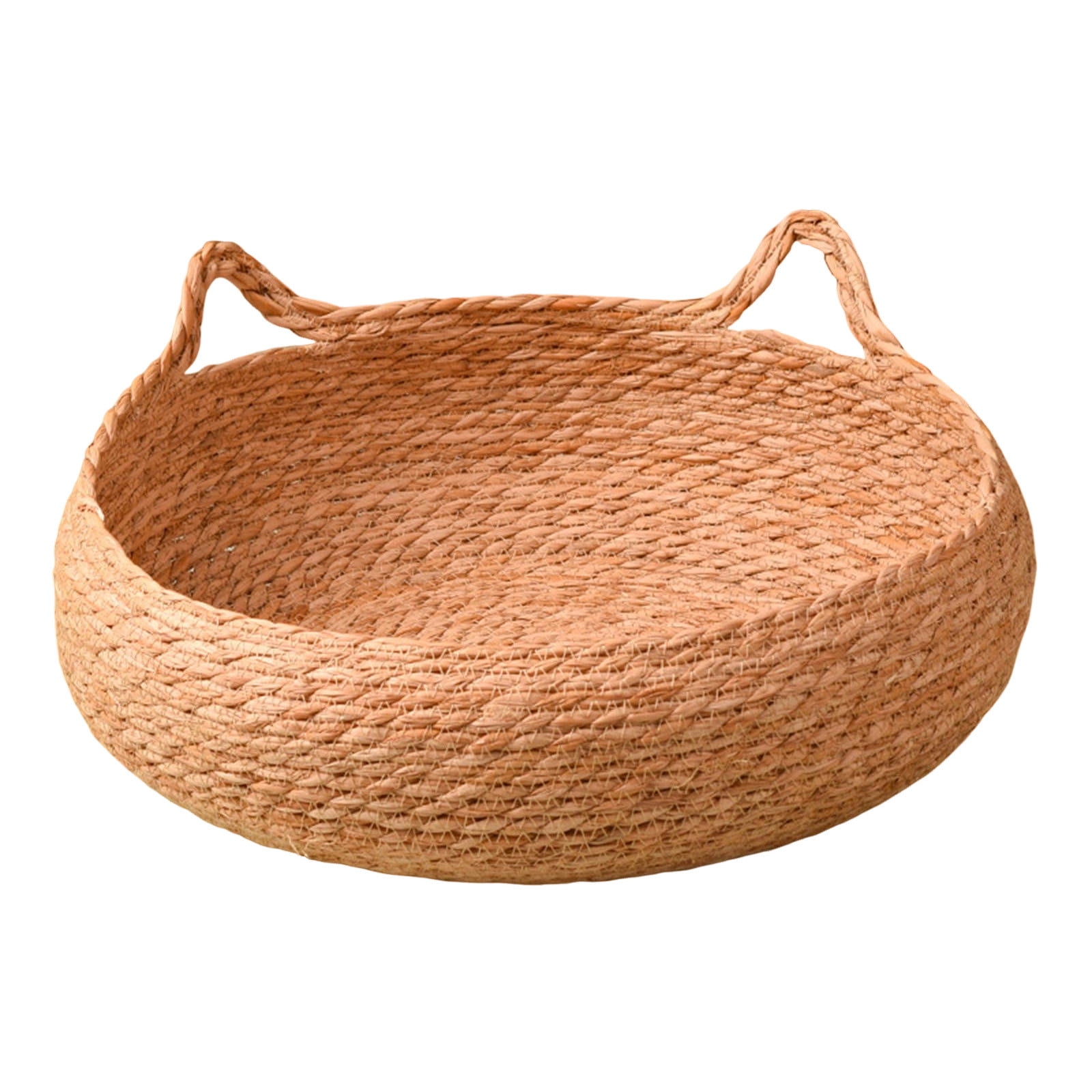 2025 New Woven Cat Bed Basket - Round Rattan Pet Bed for Cats & Small ...