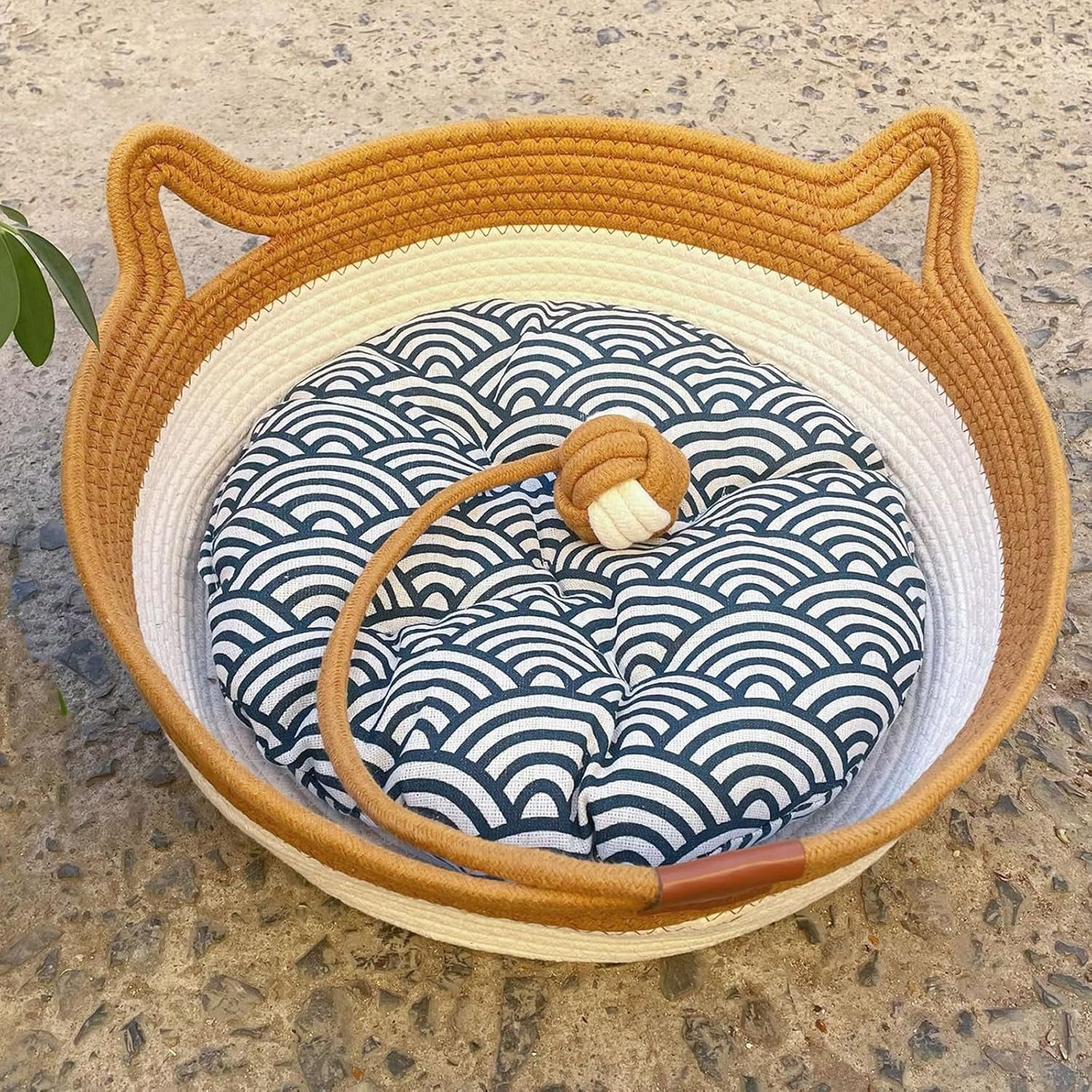 2025 New Woven Rope Cat Basket, 15 Styles Hand Woven Cats Bed with ...