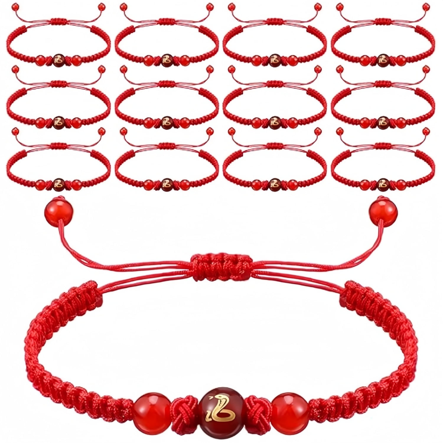 2025 New Year Of Snake Bracelets,Woven Bracelet Jewelry,Adjustable Red ...