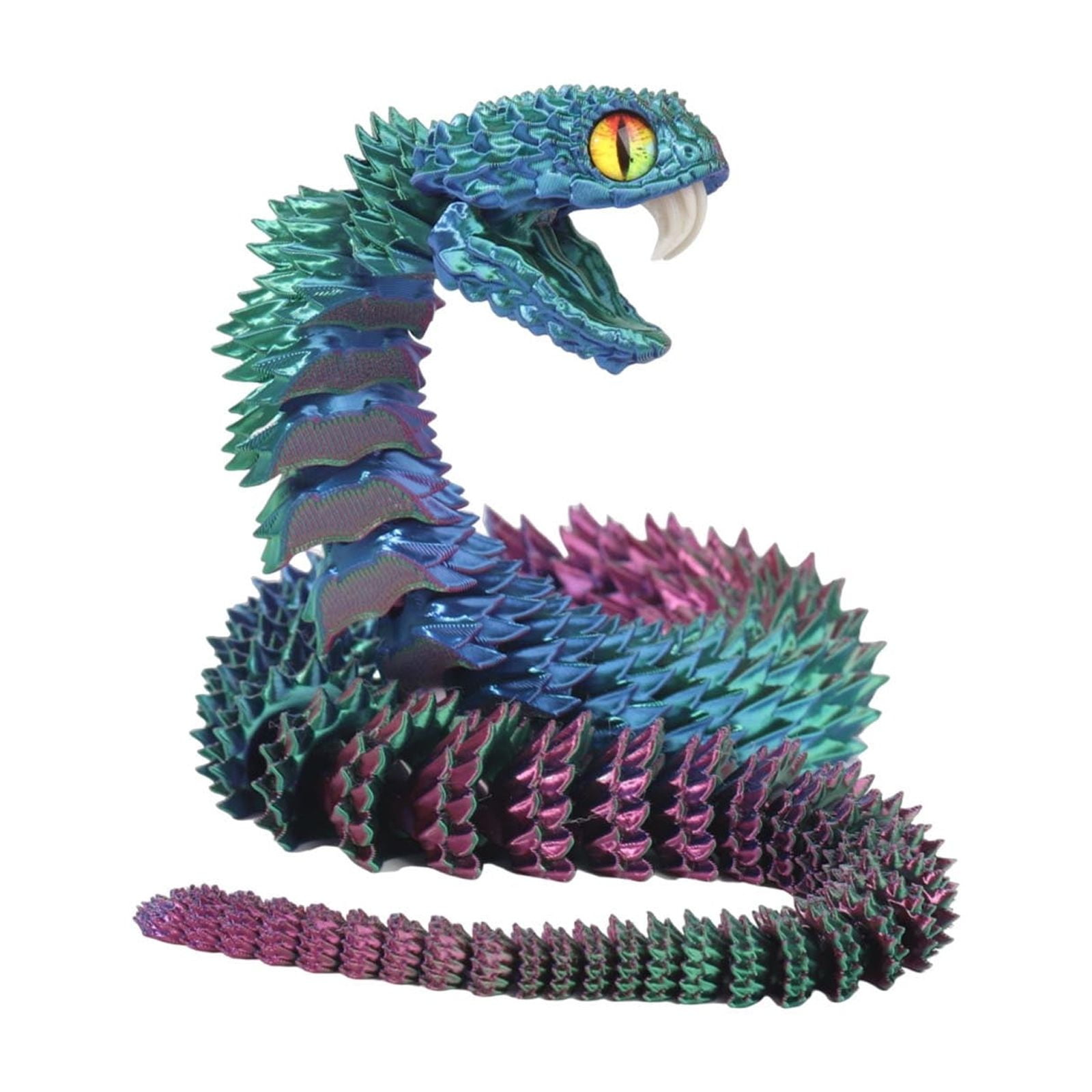 2025 New Year Popular 3D Printed Snake Toy Viper Handicrafts Car ...