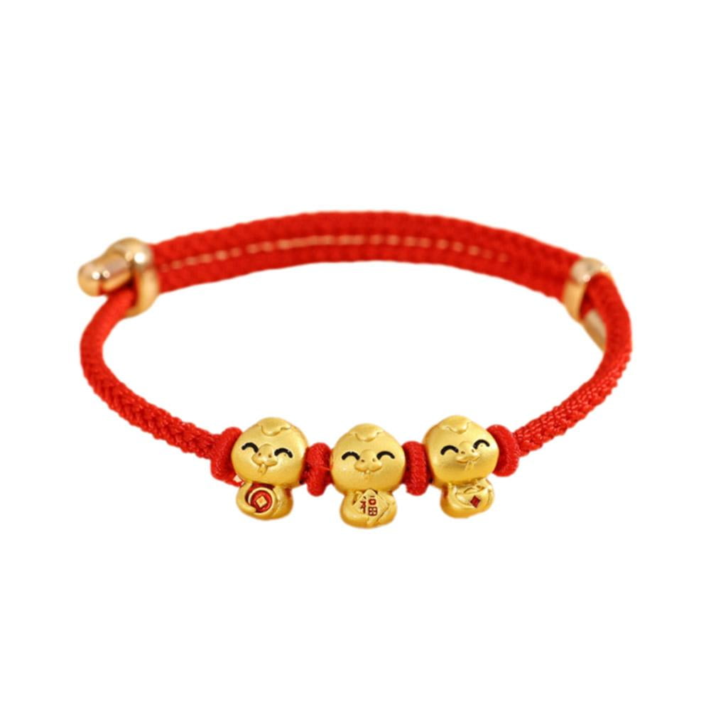 2025 New Year Snake Bracelet, Chinese Fengshui Lucky Golden Snake Charm ...