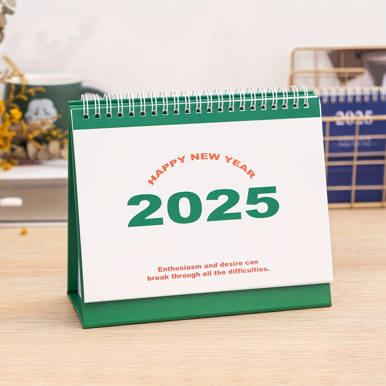 2025 New Year Spiral Desk Calendar, Daily Schedule Planner with ...