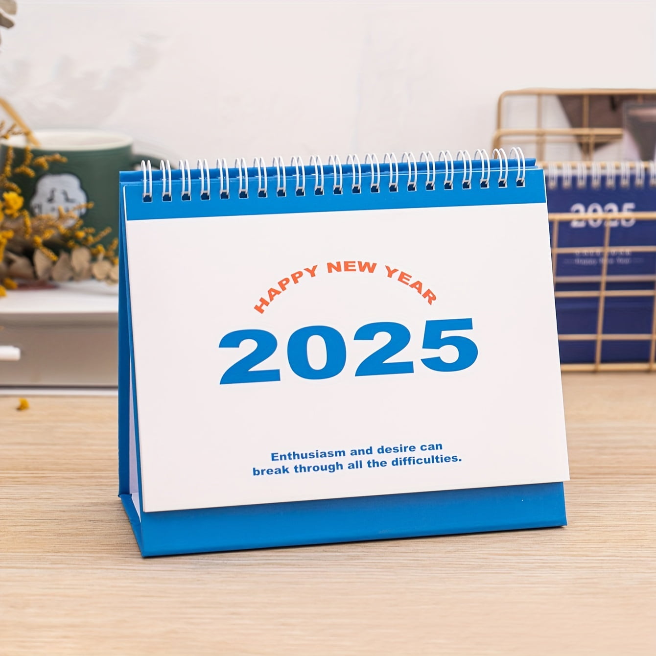 2025 New Year Spiral Desk Calendar, Daily Schedule Planner with ...