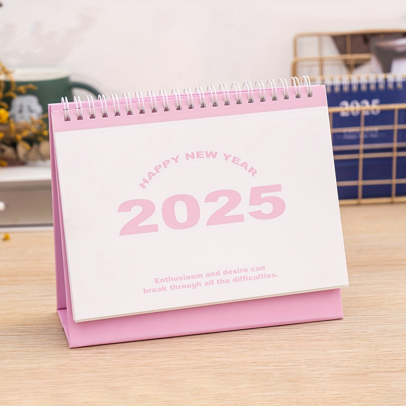 2025 New Year Spiral Desk Calendar, Daily Schedule Planner with ...