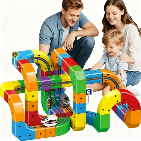 2025 New klick Rail Electric Train Set, Electric Train Set Flexible Race Track, 3D Stem Gravity ...