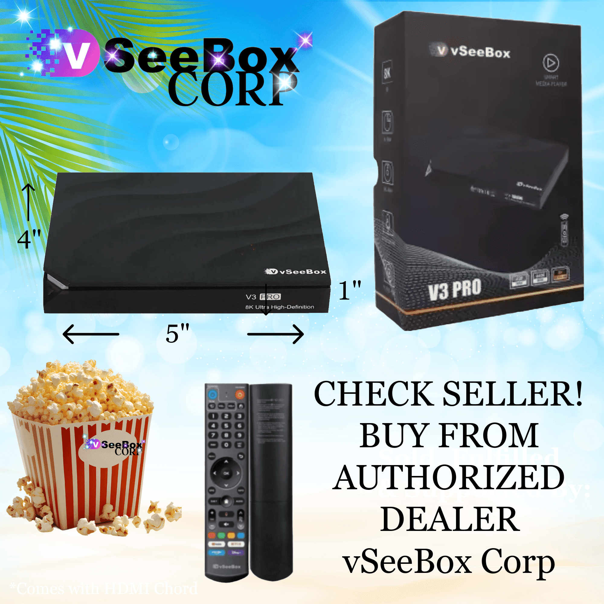 Bundle vSeeBox V3 Pro | 64GB Storage | Mini Backlit Keyboard | Ethernet ...