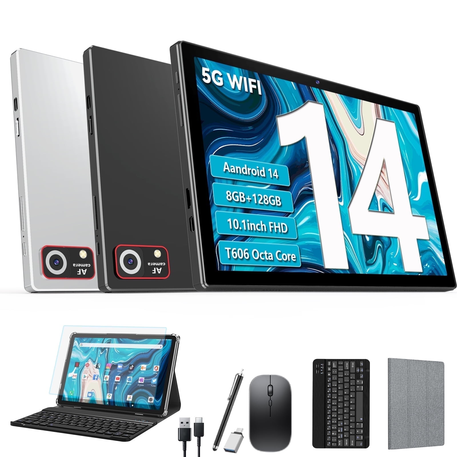 2025 Newest Android Tablet, 10.1 inch Android 14 Tablet with Keyboard ...