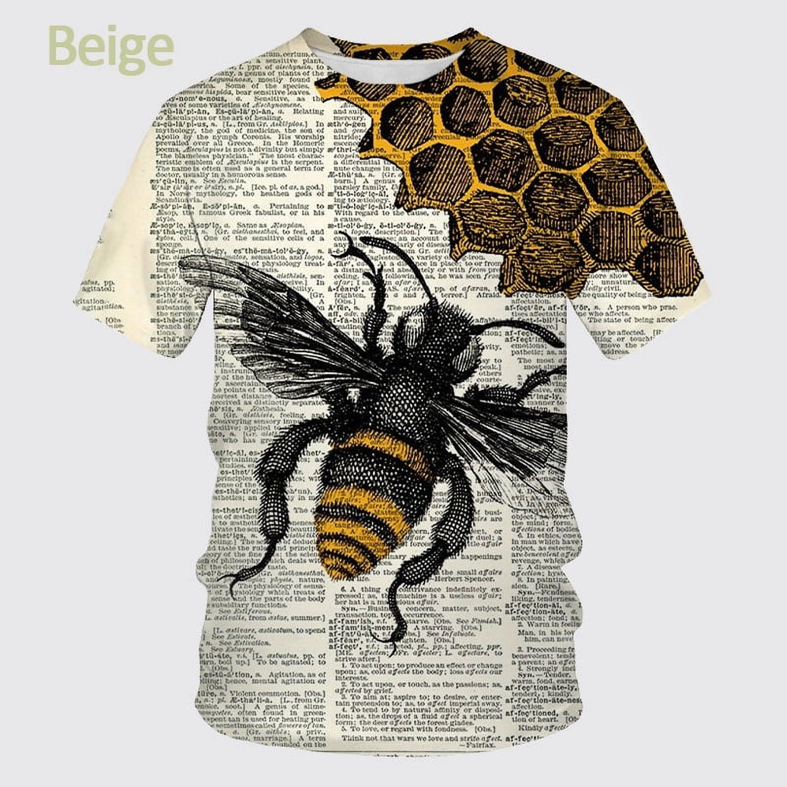 2025 Newest Bee 3D Printing T-shirt Fashion Novelty Animal Hy Bee Shirt ...