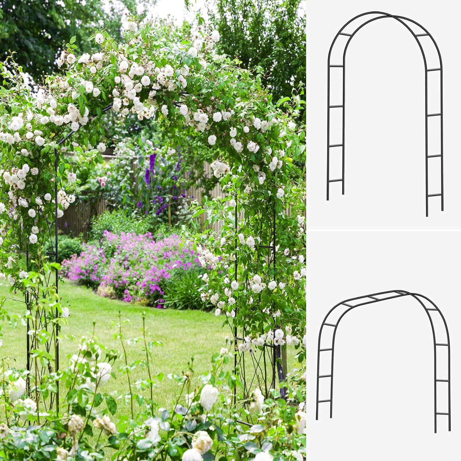 [2025 Newest] Garden Arch Trellis, Heavy Duty Garden Arbors for ...