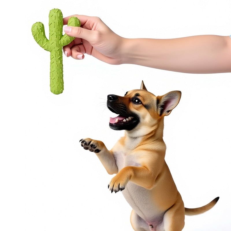 【2025 Newest】Super Durable Cactus Dog Toy - Natural Rubber Chew Toys ...