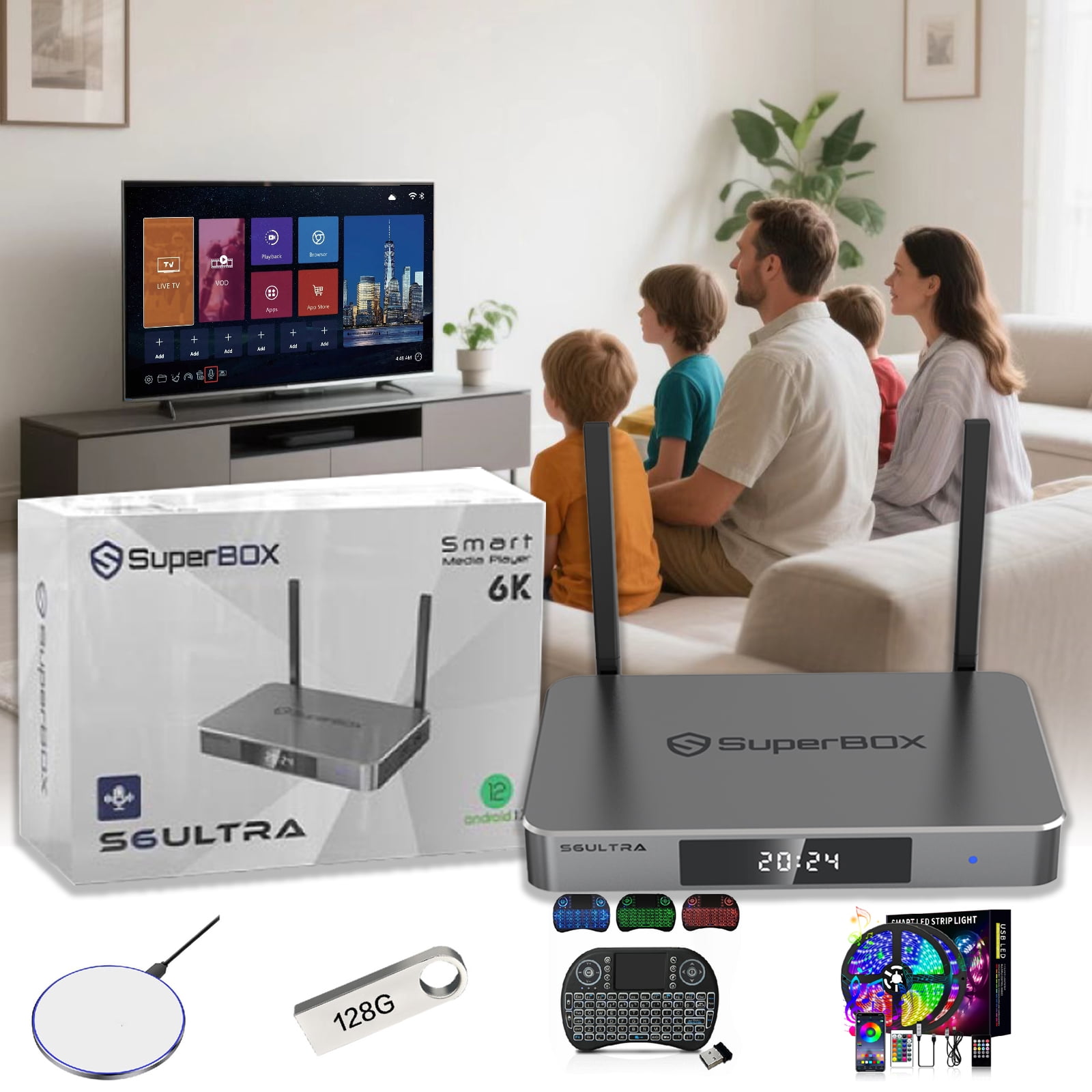 2025 Newest SuperBox S7 Ultra S6 Ultra, 6K HD 4G RAM+128G ROM,Time Shift Feature,Parental ...