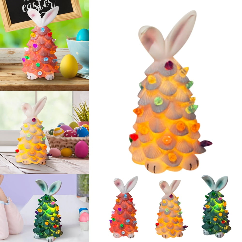 2025 Newly Easter Bunny Ceramic Tree, 6 Inch Rabbit Shape Light up ...
