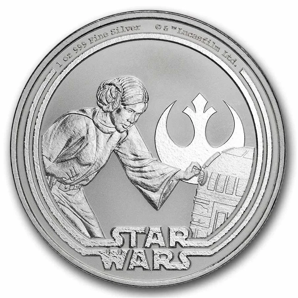 2025 Niue 1 oz Silver $2 Star Wars: Princess Leia Bullion Coin ...