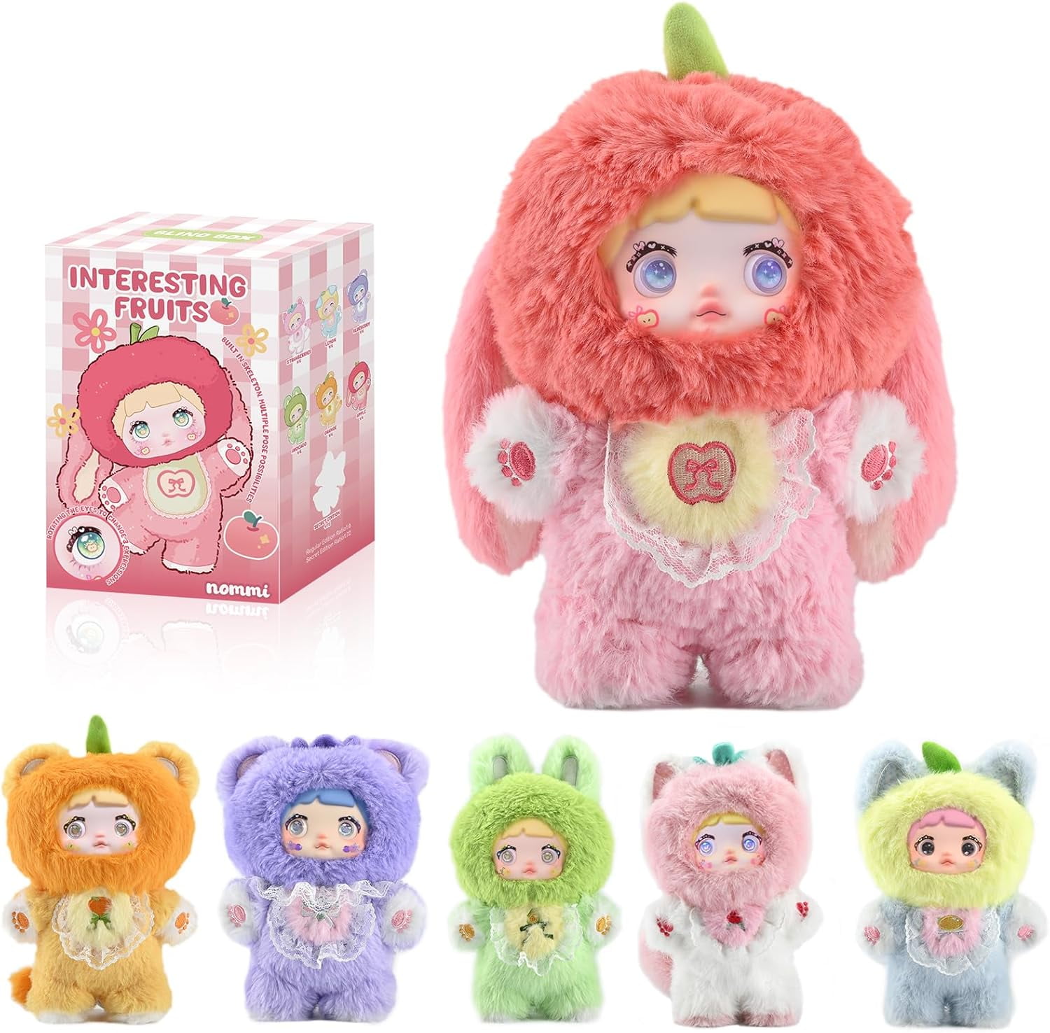 2025 Nommi Interesting Fruits Series Vinyl Face Plush Cute Doll Anime Character Ornaments Random