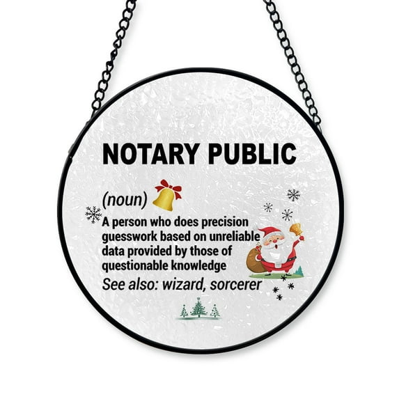 2025 Notary Public Stained Glass Window Hanging Christmas 2025, Notary ...