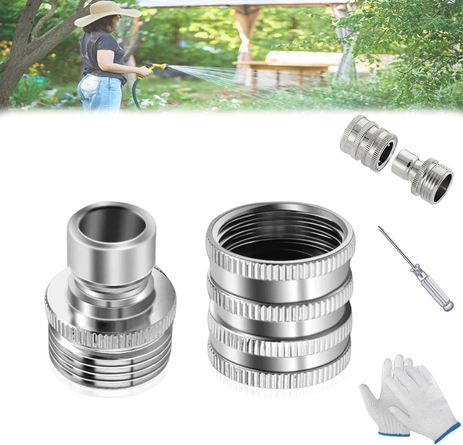 2025 Novealcrbe Stainless Steel Garden Hose Quick Connect Fittings Set ...