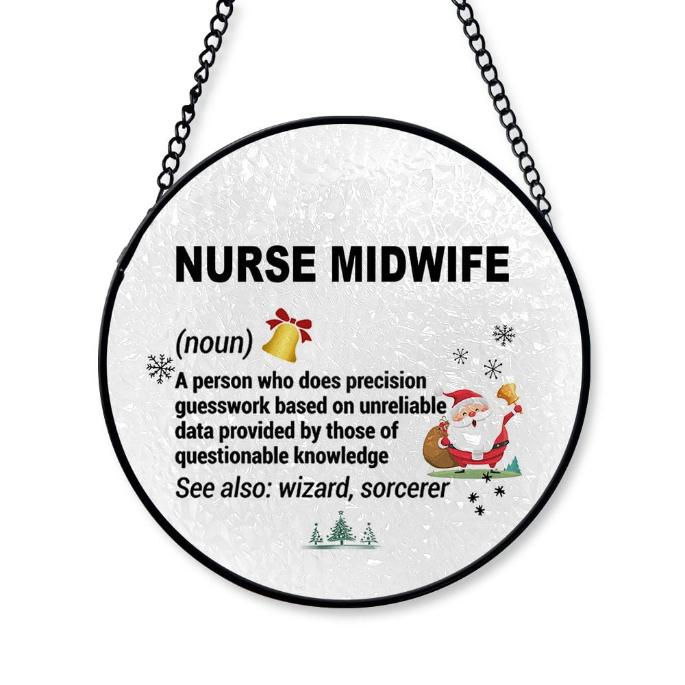2025 Nurse Midwife Stained Glass Window Hanging Christmas 2025, Nurse ...