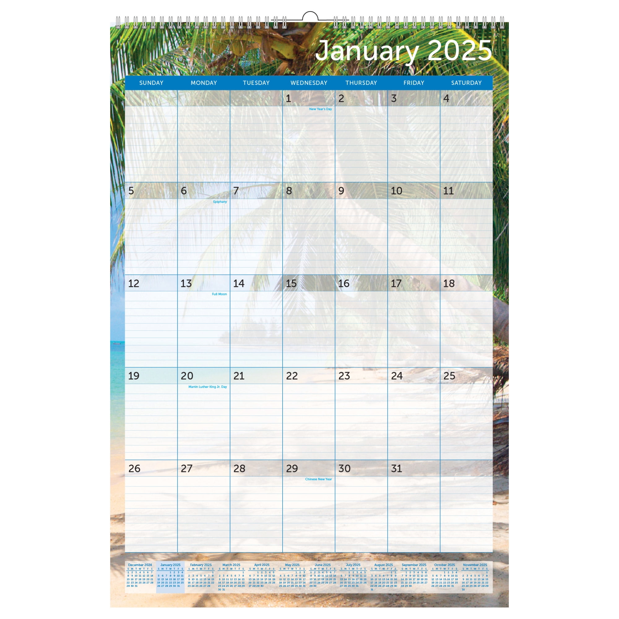 2025 Office Depot® Brand Monthly Wall Calendar, 15" x 22", Paradise ...