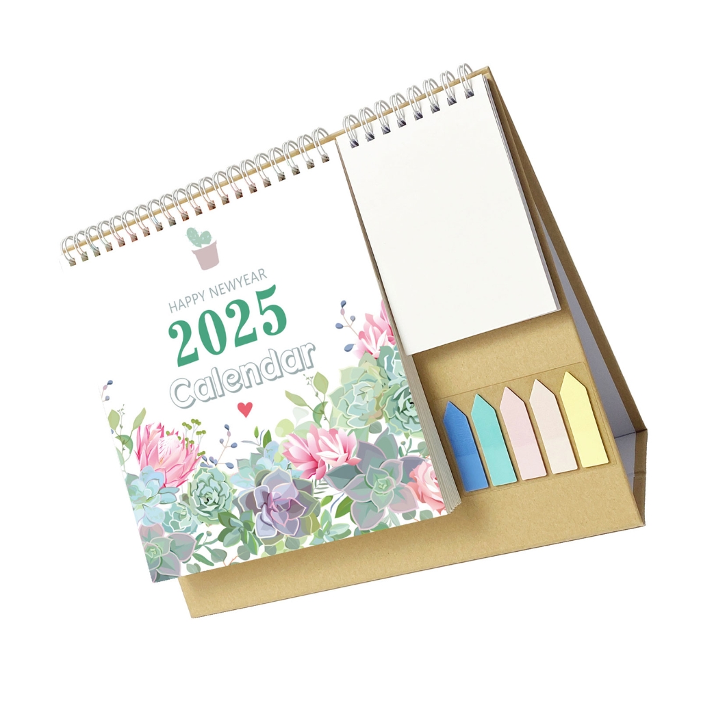 2025 Office Desk Calendar from 01/2025 to 12/2025 Twin-Coil Binding ...