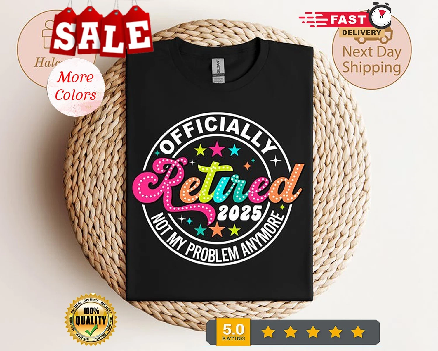 2025/Officially Retired 2025 Shirt, Not My Problem Anymore Shirt ...