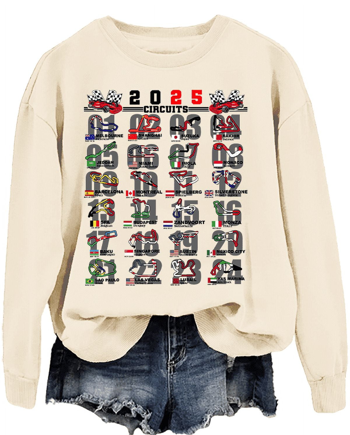 2025 Open Wheel Formula Racing World Circuits Race Tracks Sweatshirt ...